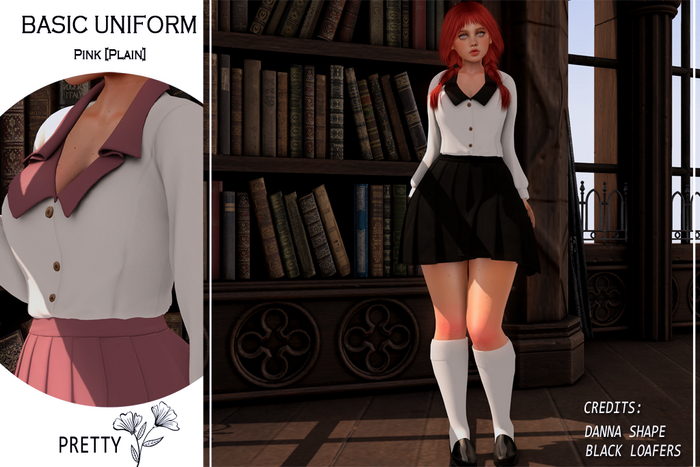 Second Life Marketplace - PRETTY - Basic Uniform / Pink [Plain]